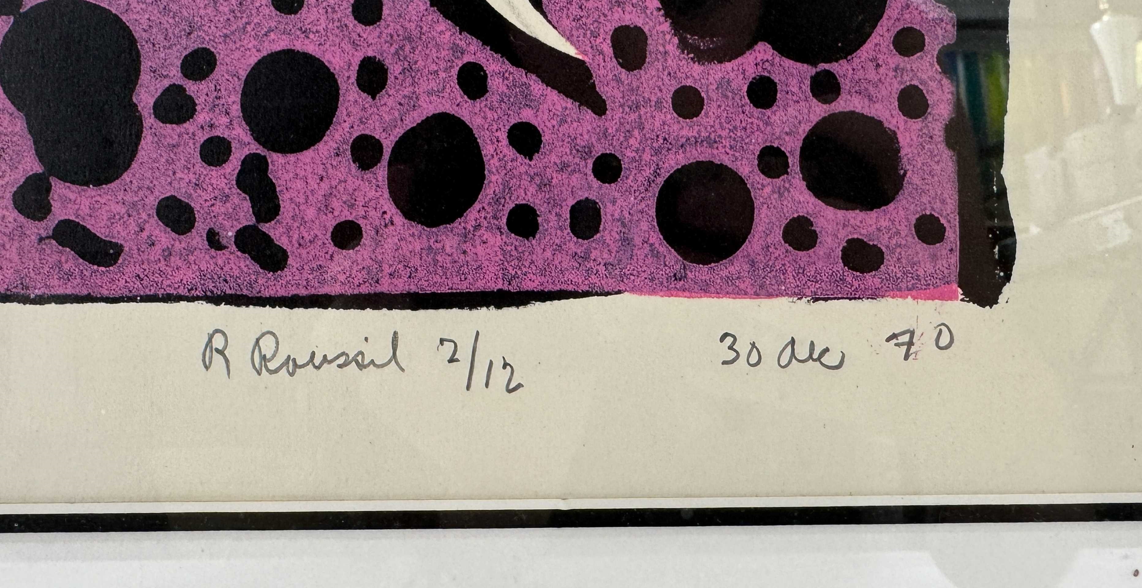 Robert Roussil | Roussil, Robert - Figure sur fond violet à pois noirs ...