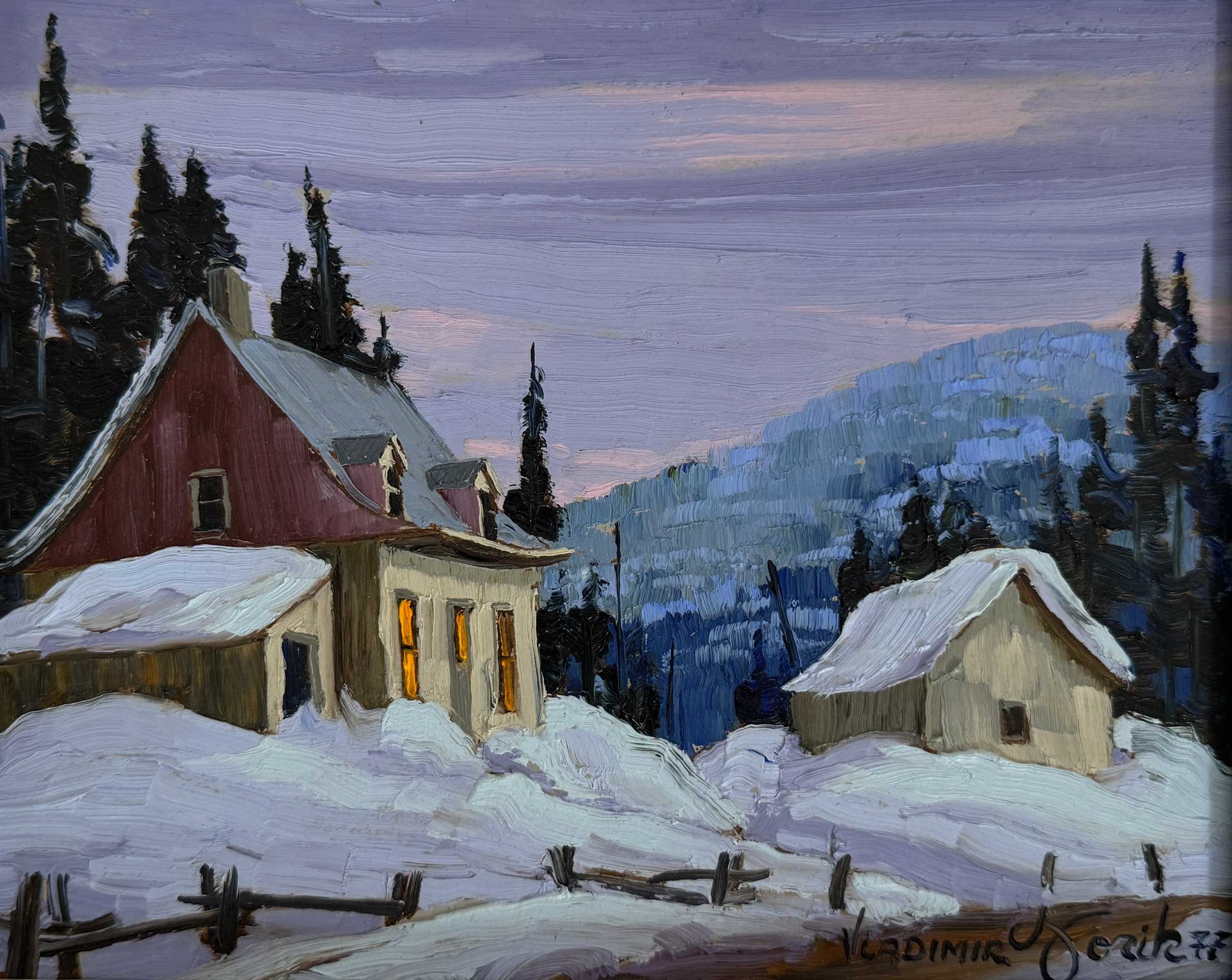 Vladimir Horik | Horik, Vladimir - Paysage hivernal au ciel violet ...