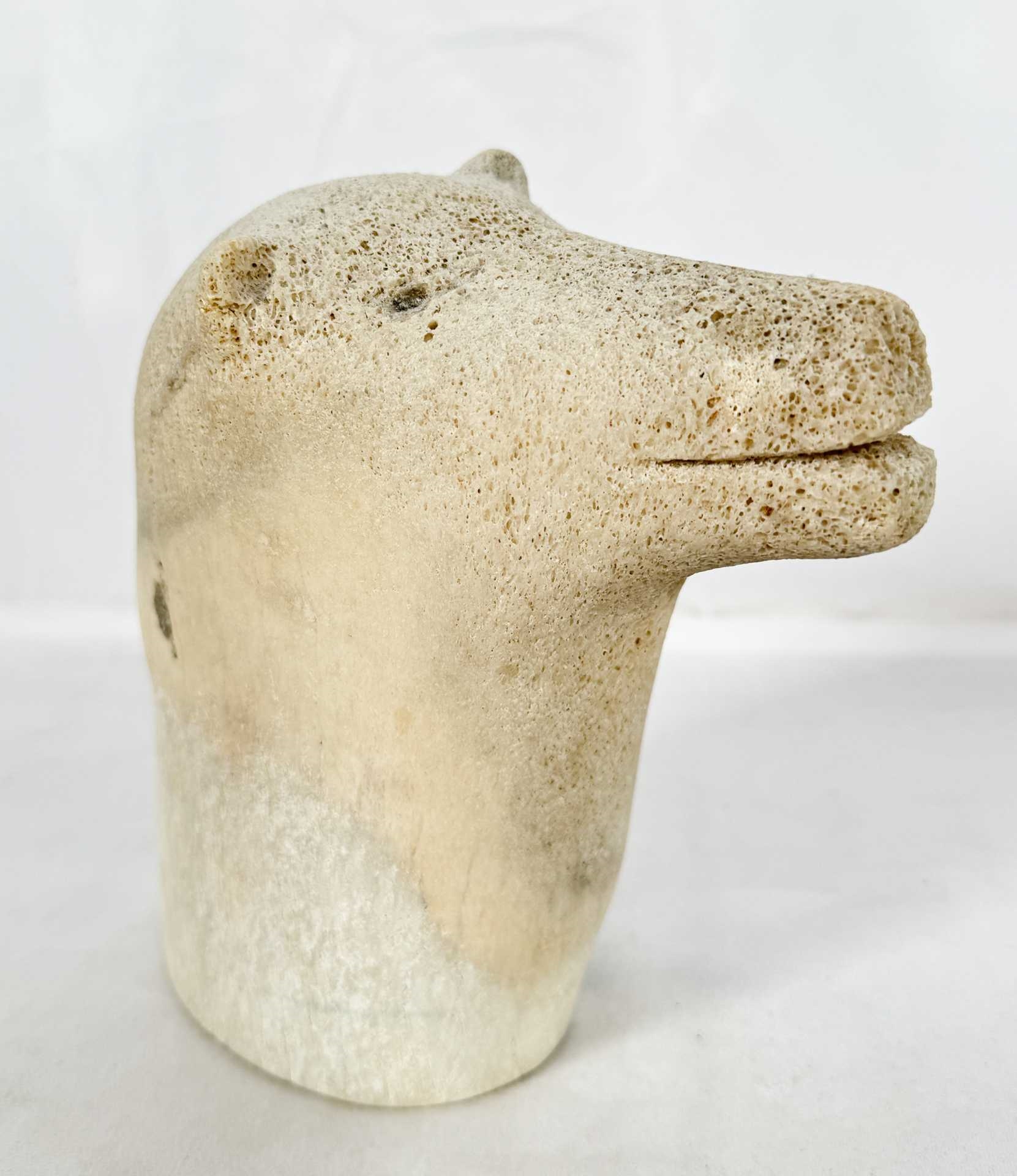 Inuit School, 20th century | Inuit bone bear head carving - c1970 ...