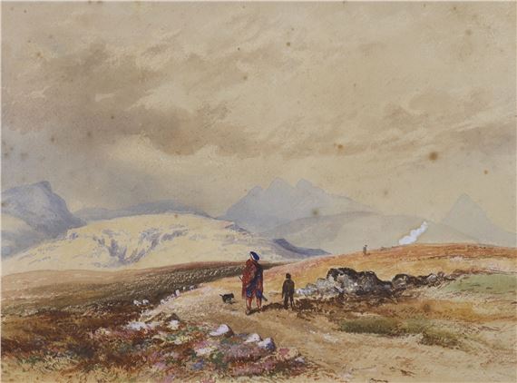 Edward Martindale Richardson | Mountainous landscape with figures ...