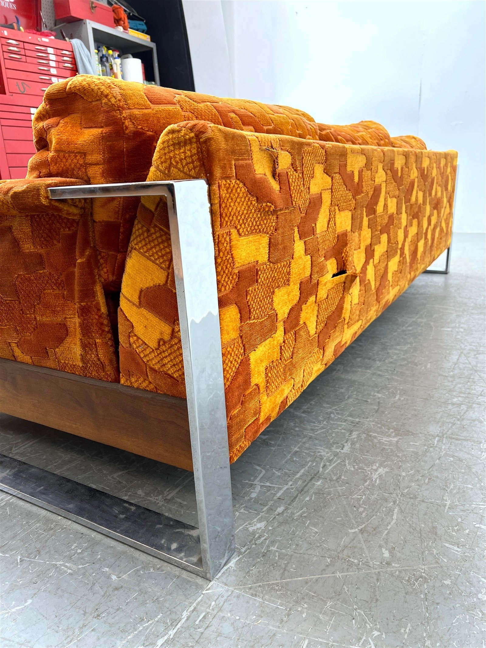 Craft Associates | Craft Associates Chrome Wood Modernist Sofa. Milo ...