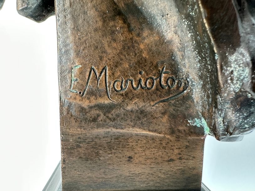 Eugène Marioton | Bronze sculpture representing the bust of the Virgin ...