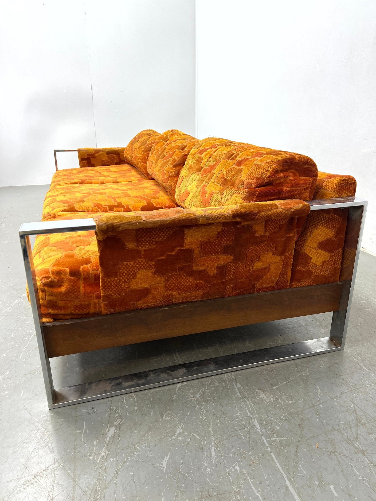 Craft Associates | Craft Associates Chrome Wood Modernist Sofa. Milo ...