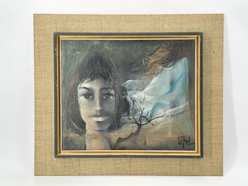Luc Genot | Female face in front of a mountain | MutualArt