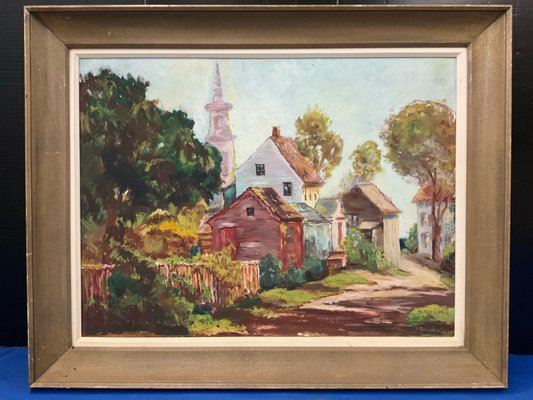 D. Taylor | D. Taylor Oil/Panel Town Scene | MutualArt