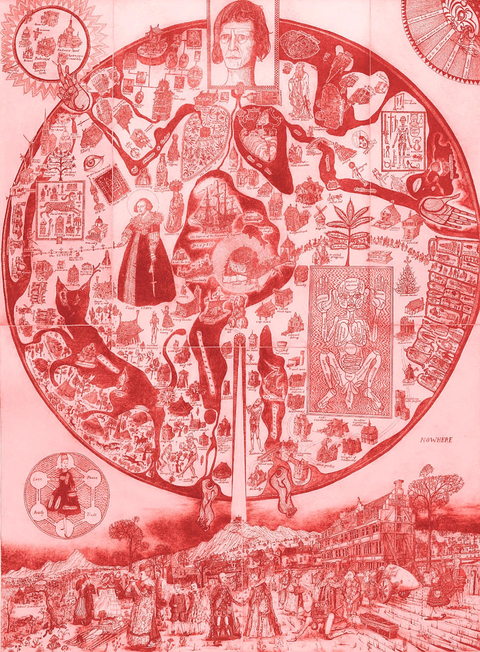 Grayson Perry | Map of Nowhere (Red (2008) | MutualArt