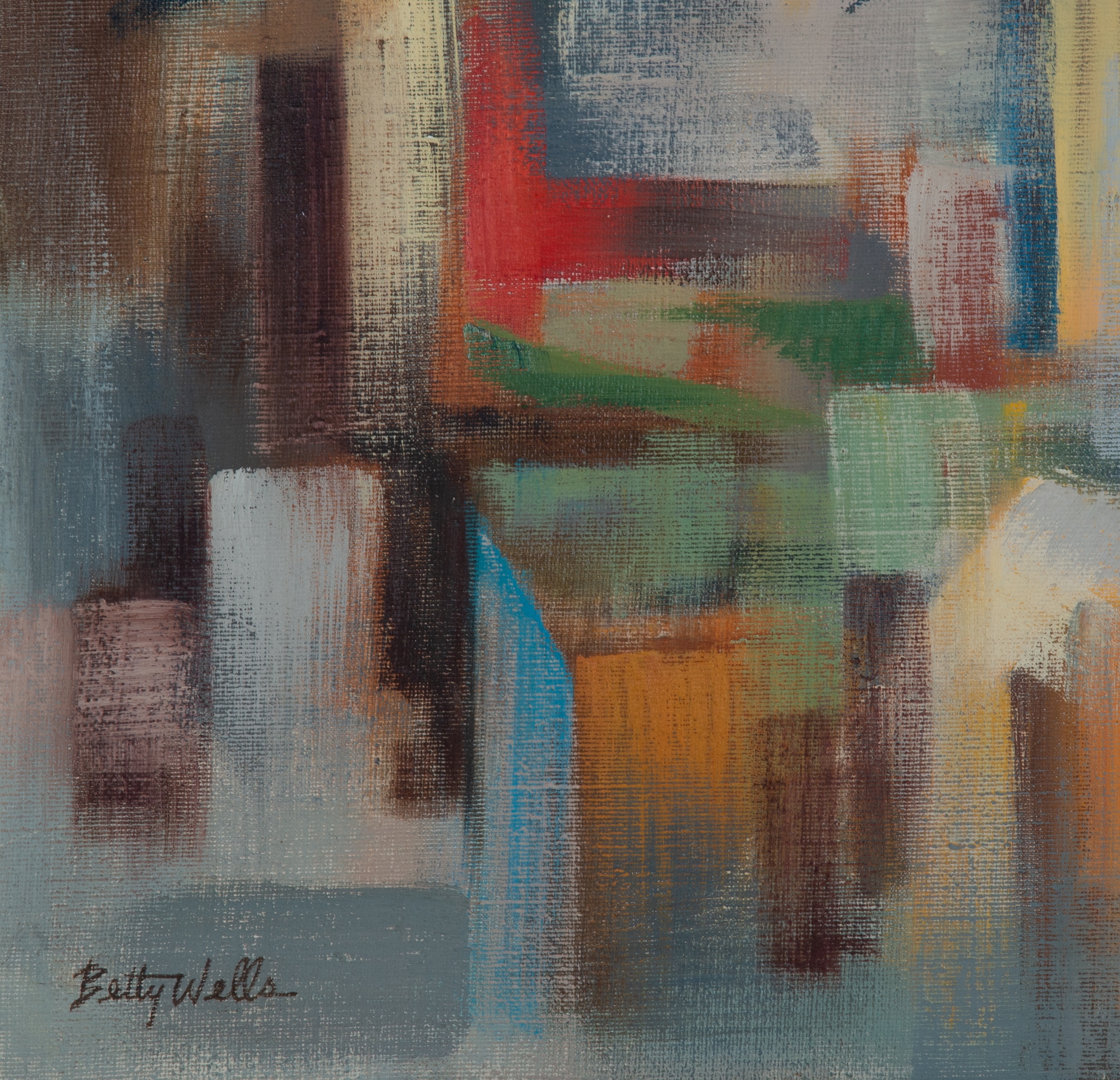 Betty Wells | signed lower left; Cubist style design of city; normal ...