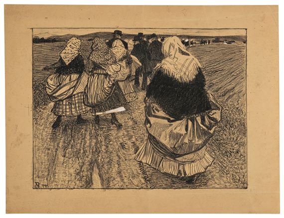 Ferdinand Andri | „Bauern auf dem Kirchgang“ (1899) | MutualArt