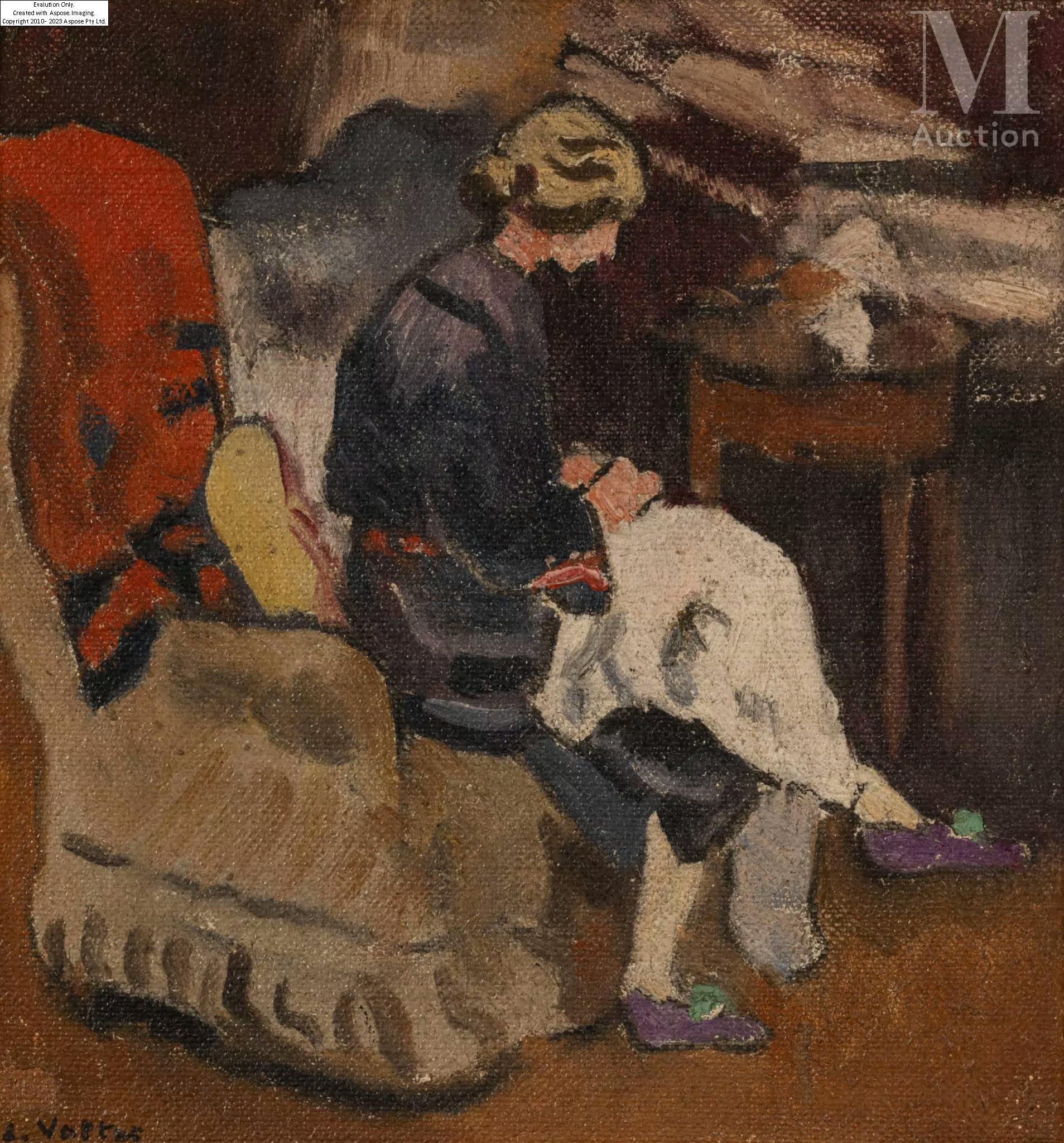 Louis Valtat | Femme à la couture (1869) | MutualArt