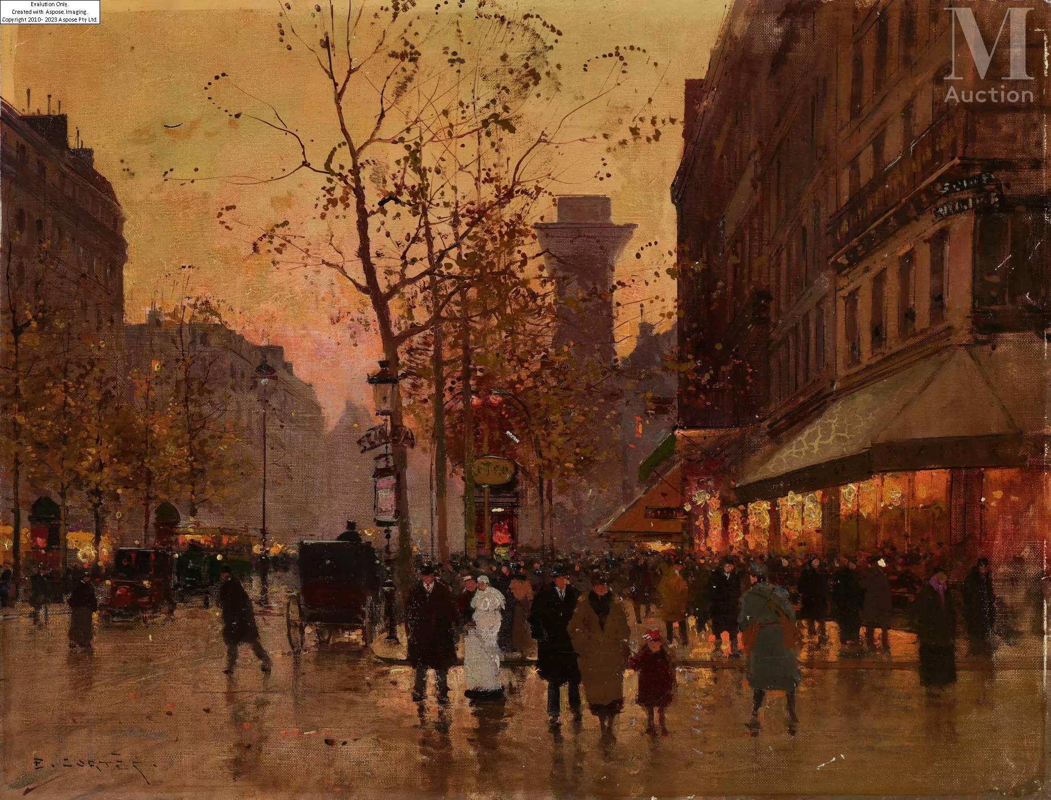 Edouard Léon Cortès | Place de Madeleine, après la pluié | MutualArt