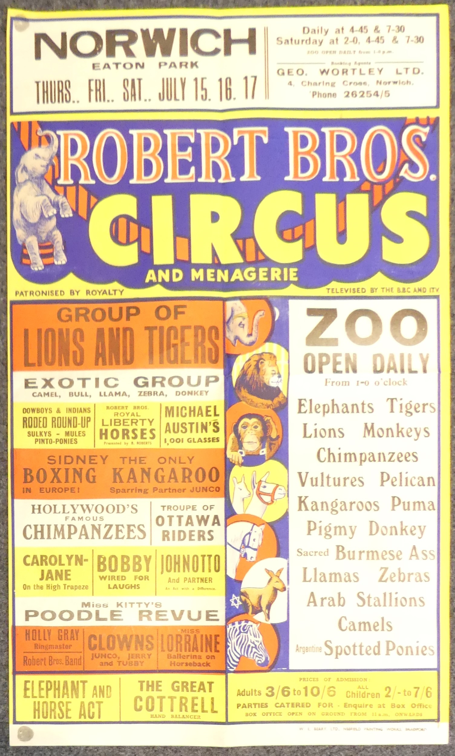 E. Berry | Robert Brothers Circus - a vintage lithographic colour ...