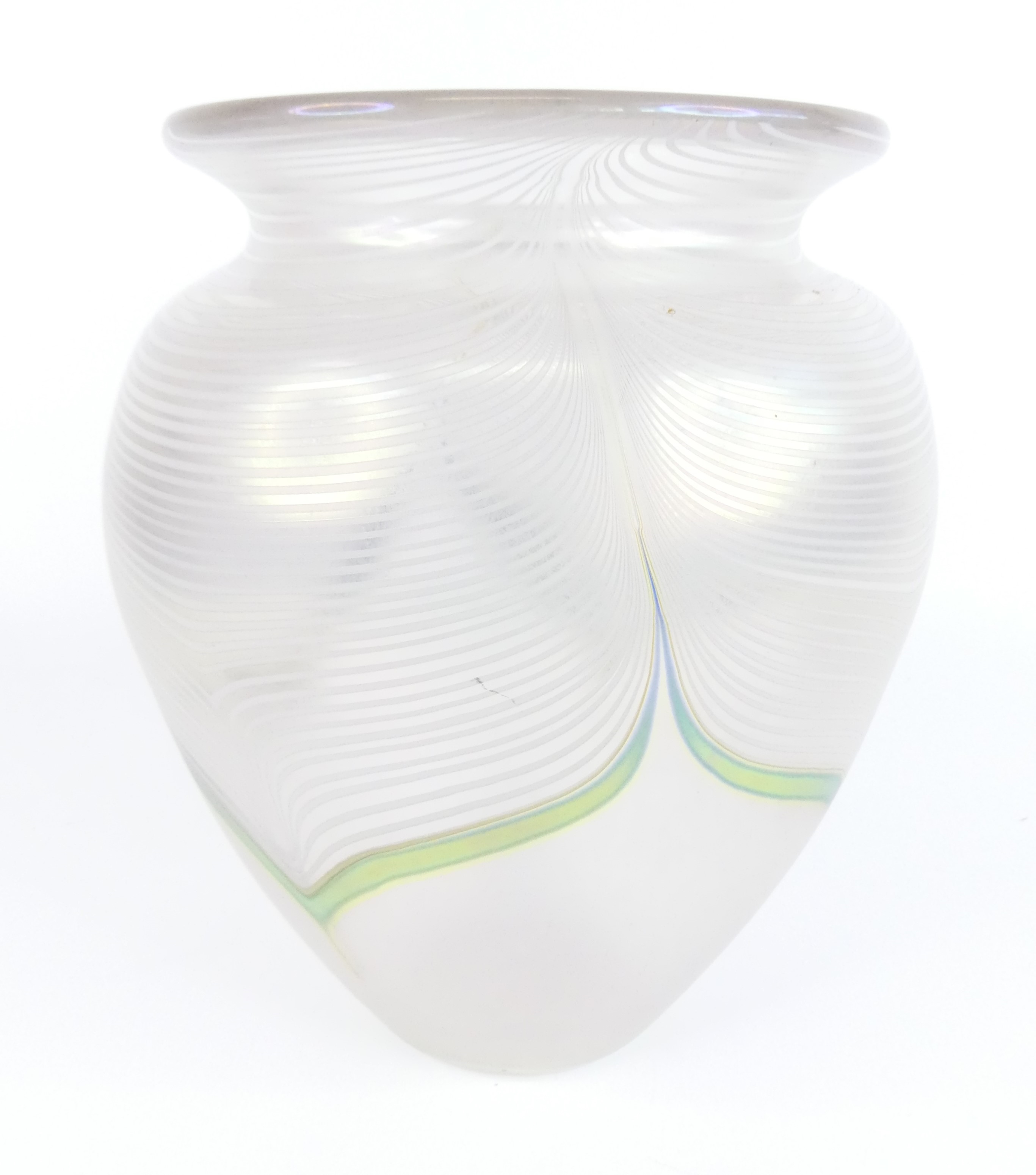 Stuart Abelman | Stuart Abelman - a large iridescent art glass vase ...