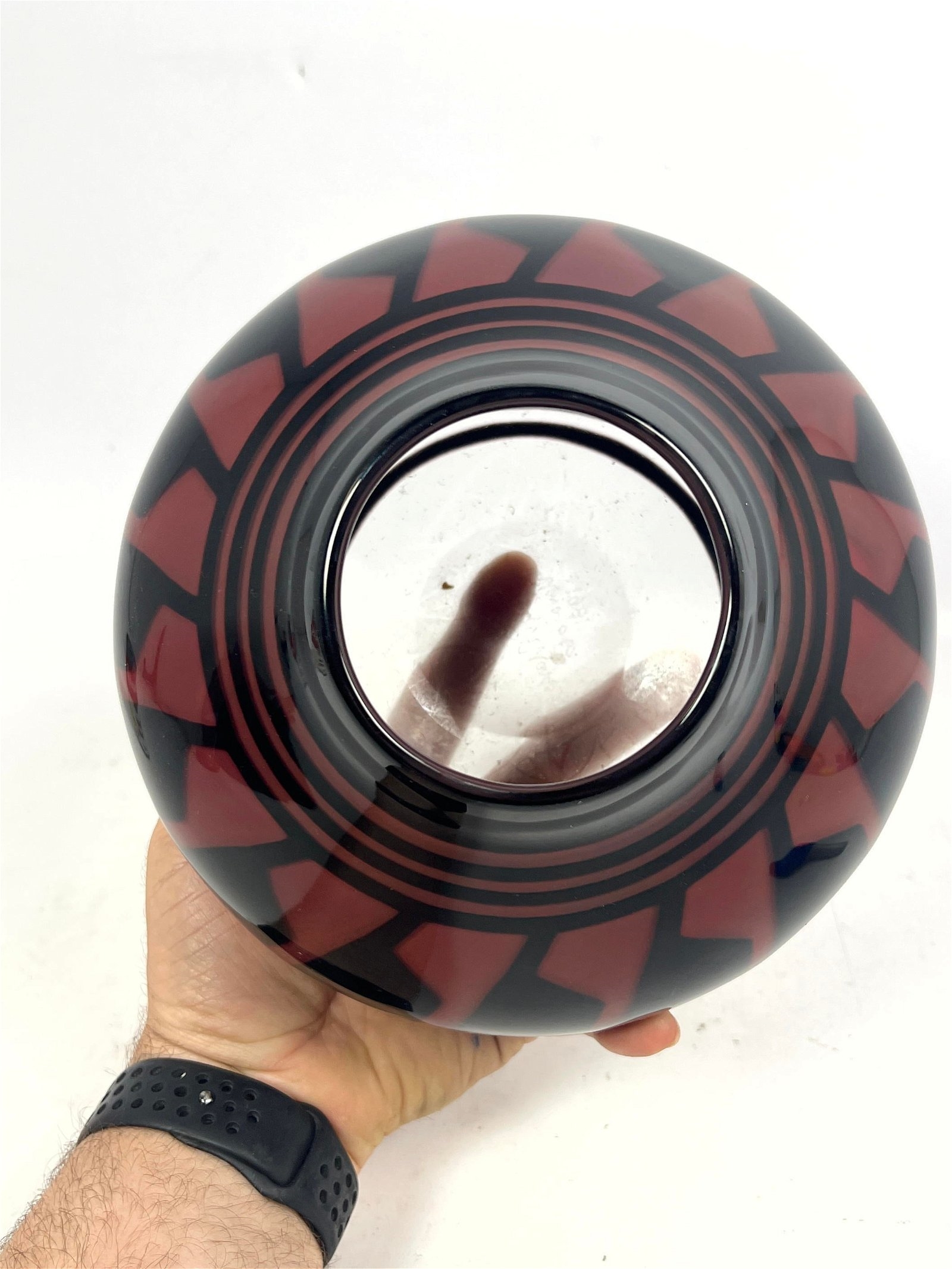 Leonard DiNardo | Leonard DiNardo Native American Design Art Glass Vase ...