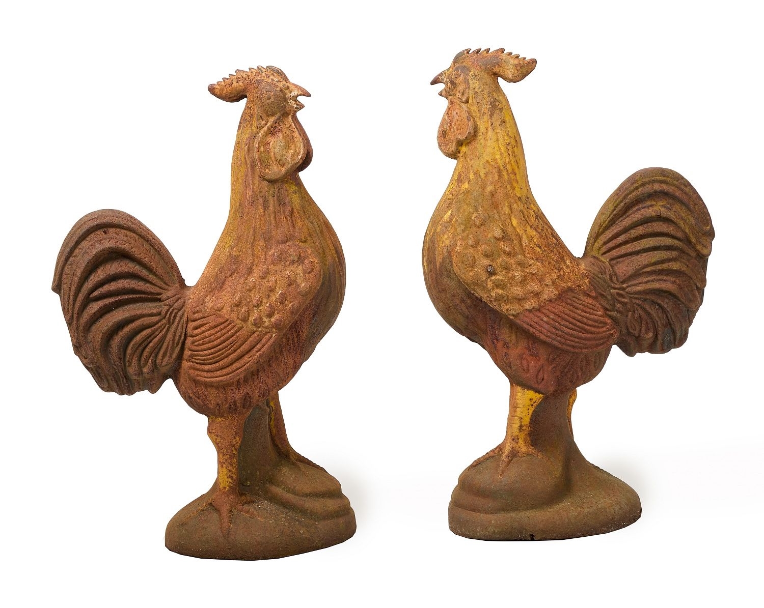 American School | Pair of Cast Iron Roosters (Circa 1920) | MutualArt