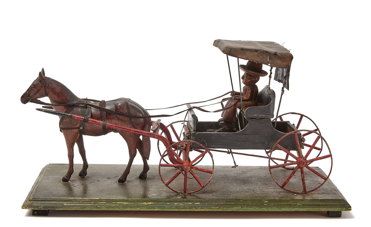 American School | Folk art horse and buggy with driver (Circa 1900 ...