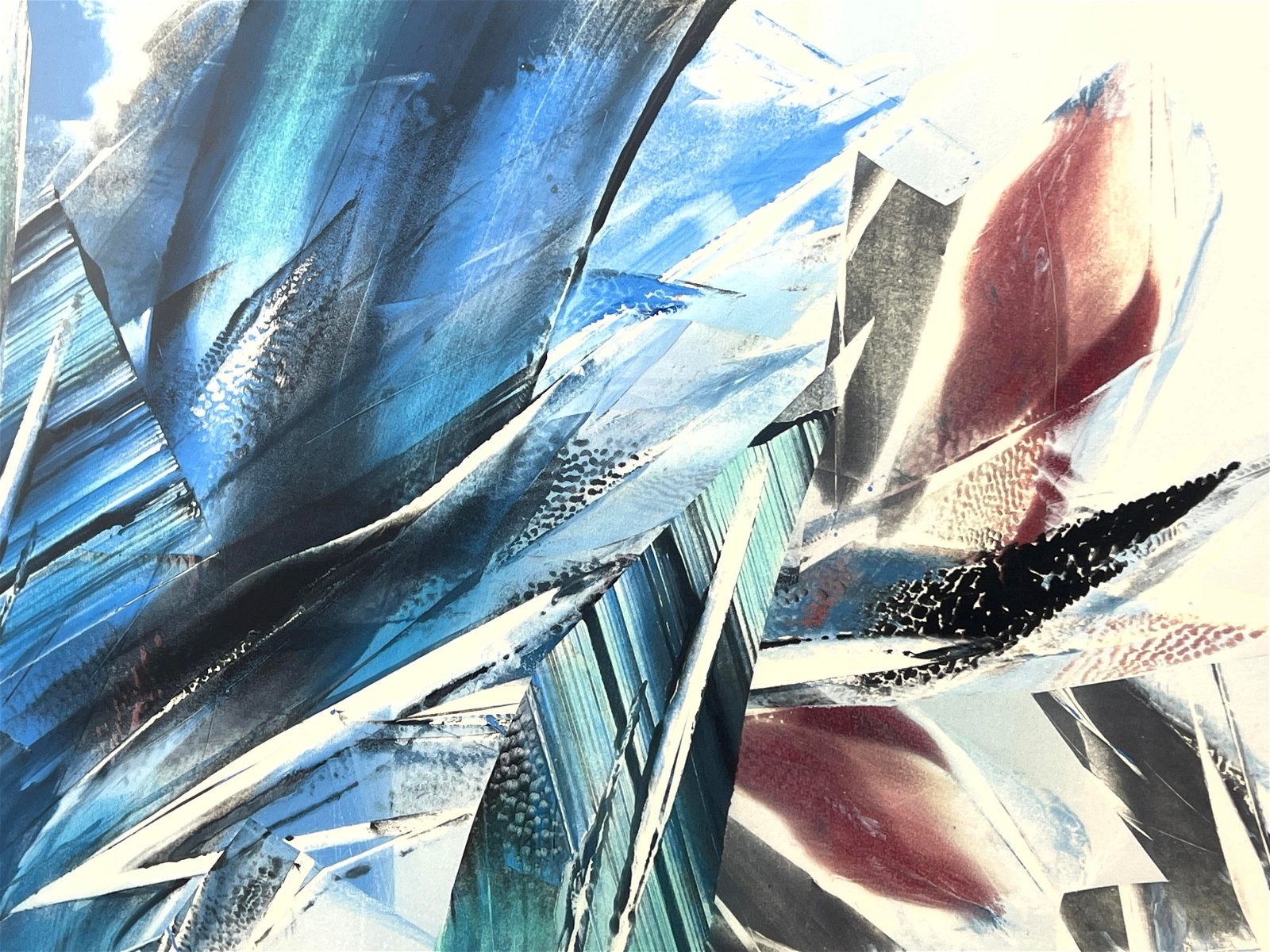 Bob Boreman | Bob Boreman Pencil Signed Modernist Abstract Painting on ...