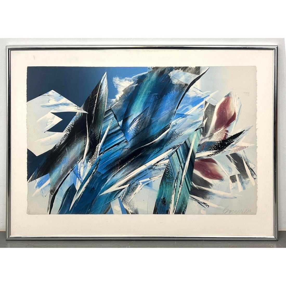 Bob Boreman | Bob Boreman Pencil Signed Modernist Abstract Painting on ...