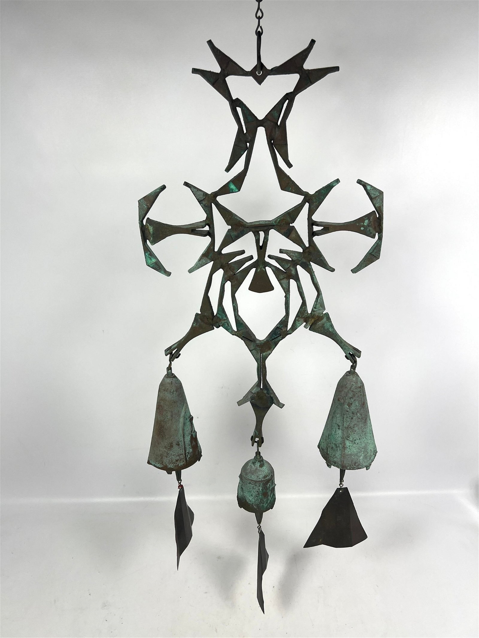 Paolo Soleri | PAOLO SOLERI Bronze Wind Bell. Three Bells hang from ...