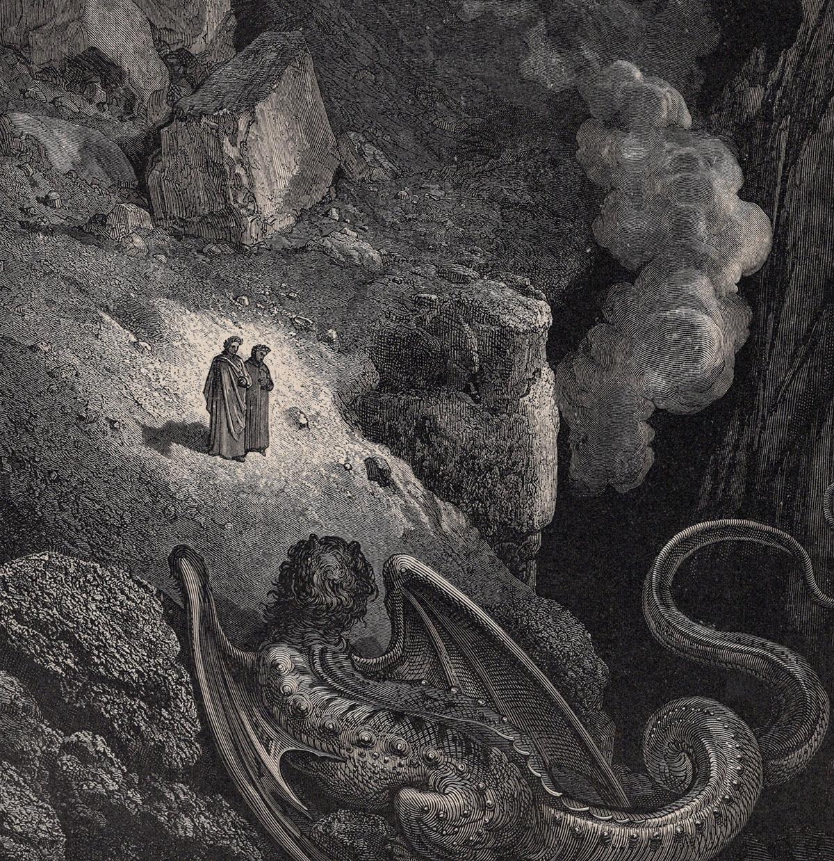 Gustave Doré | Chant 18 Geryon - Fraud (Dante's Divine Comedy Enferno ...