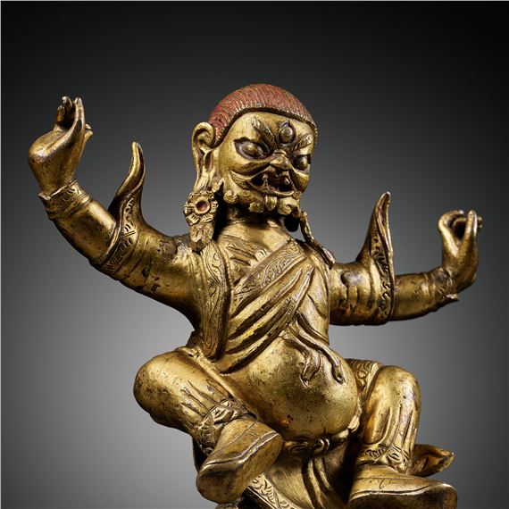 Tibetan School, 17th Century | A GILT-BRONZE FIGURE OF GARWA NAGPO ...