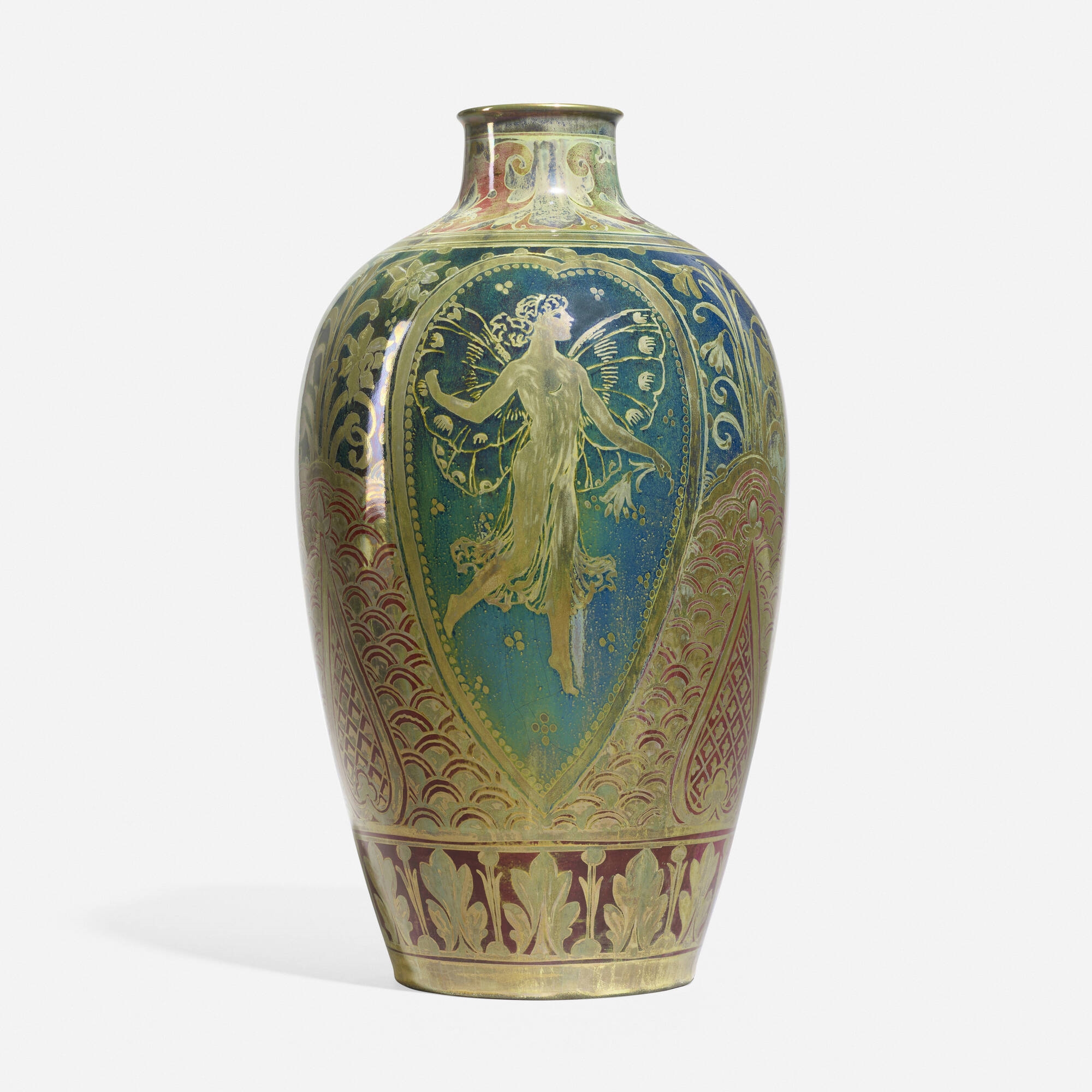 Richard Joyce | Royal Lancastrian vase with hearts and fairies (Circa ...