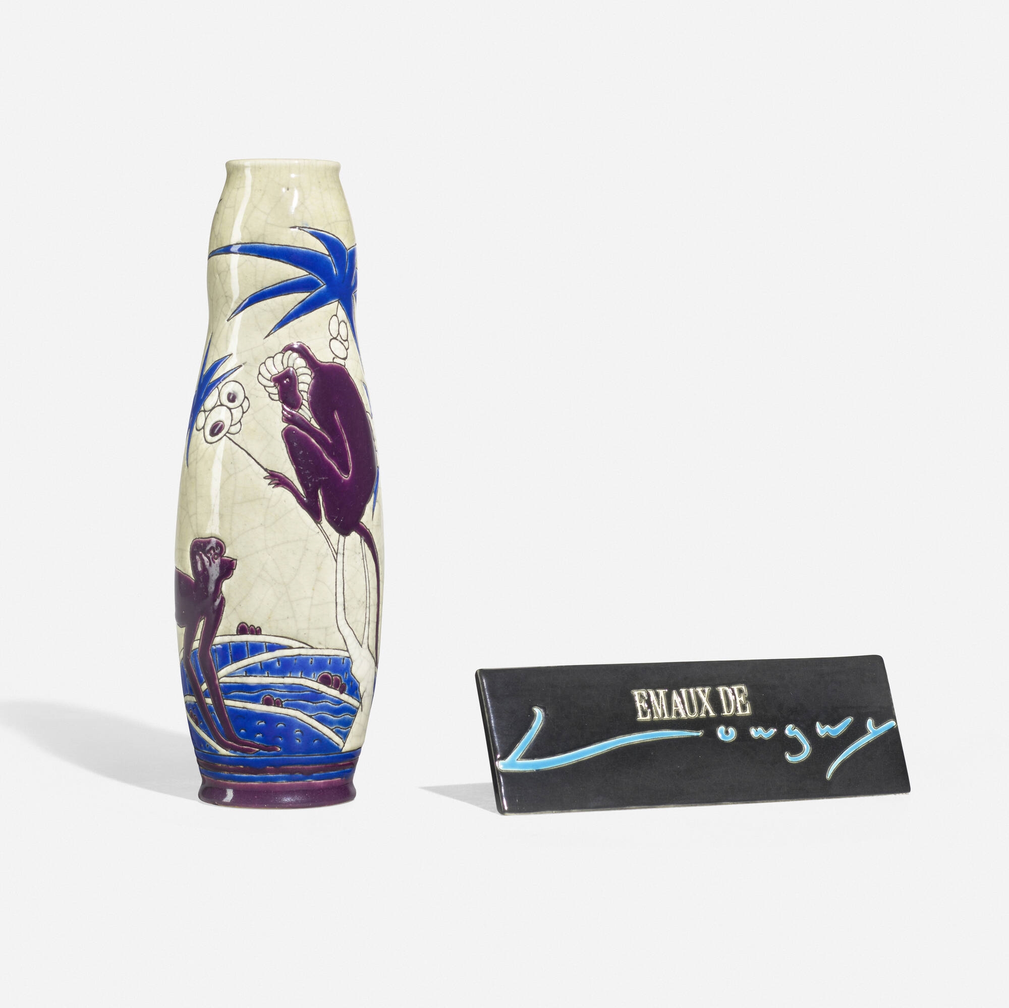 Longwy | Primavera vase and Emaux de Longwy advertising sign (Circa ...