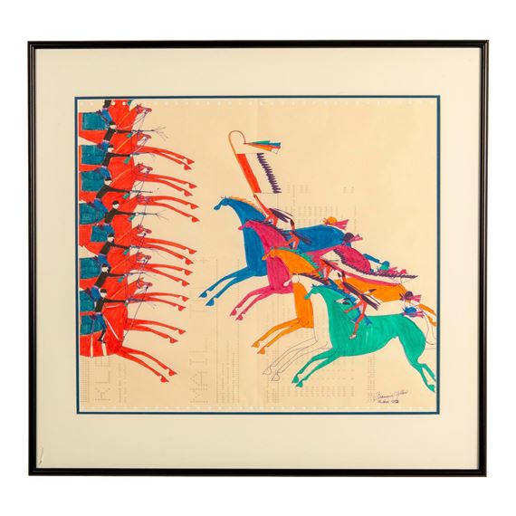 Francis J. Yellow | Francis J. Yellow, Original Indian Ledger Drawing ...