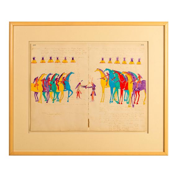 Francis J. Yellow | Francis J. Yellow, Original Indian Ledger Drawing ...