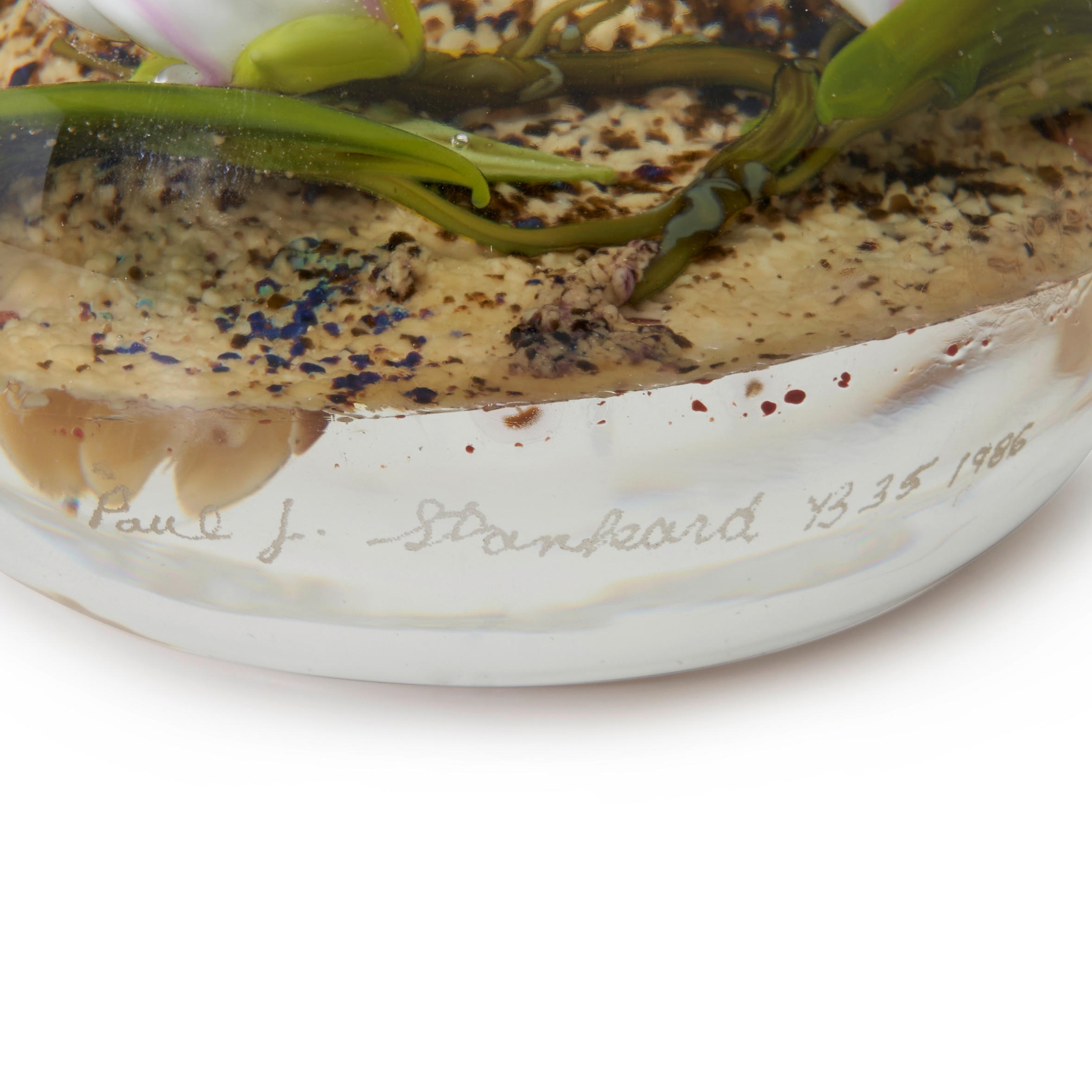 Paul Stankard | PAUL J. STANKARD (B. 1943) BOTANICAL PAPERWEIGHT WITH ...