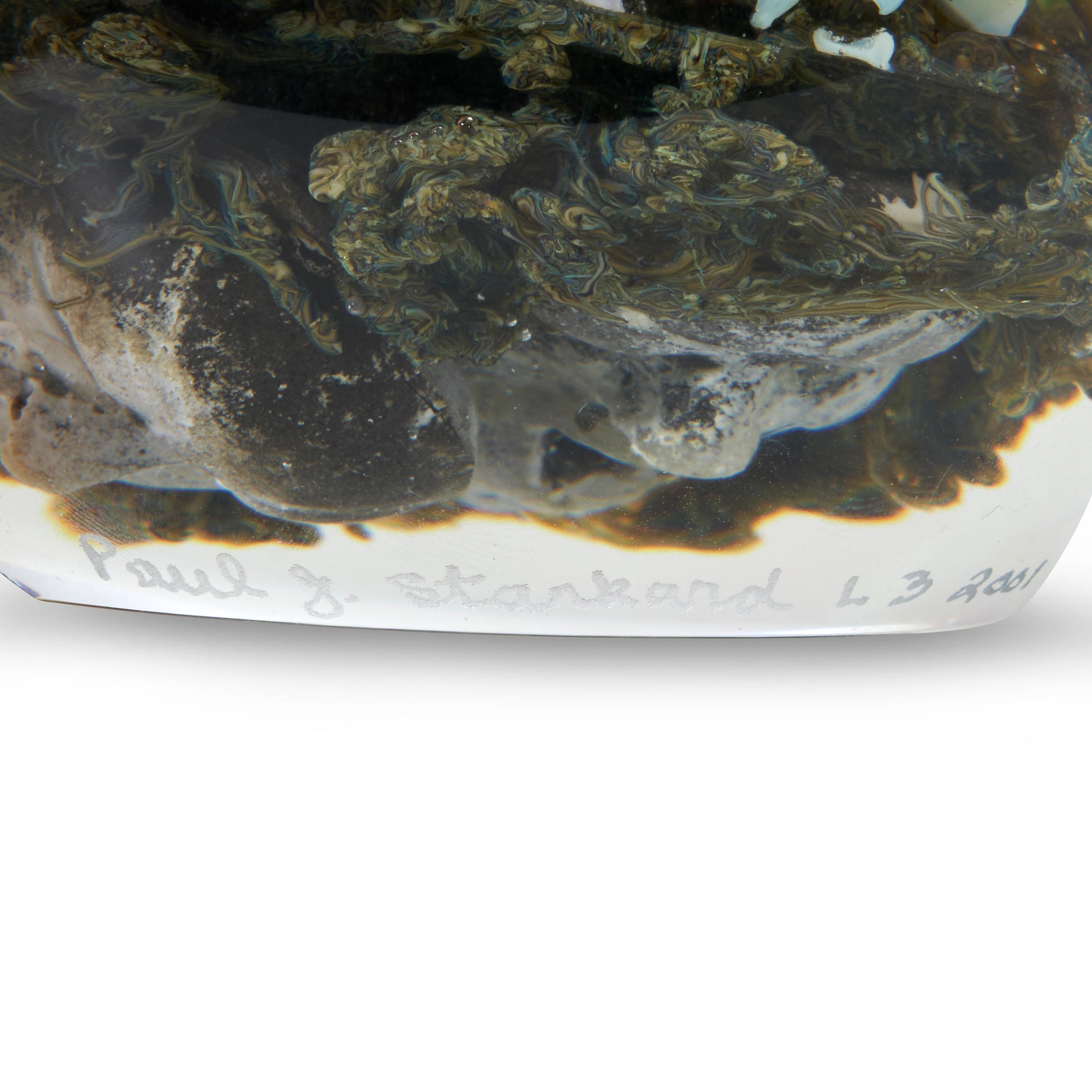 Paul Stankard | FLORAL BOUQUET WITH HOVERING BEE AND FACES IN ROOTS ...