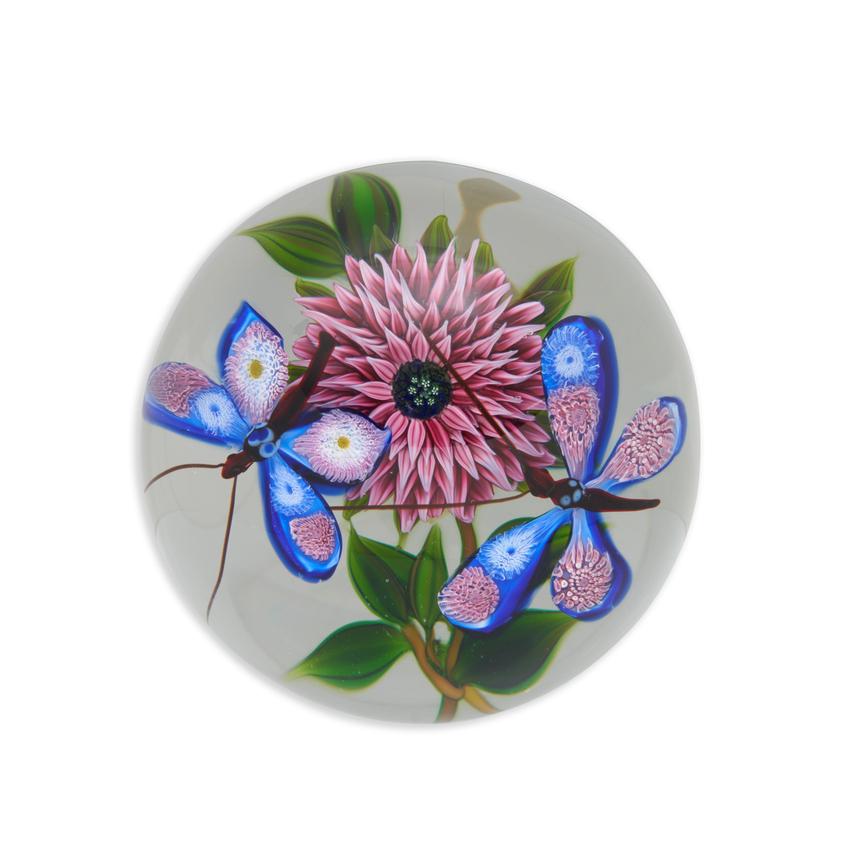 Debbie Tarsitano | PAPERWEIGHT WITH DAHLIA AND TWO BUTTERFLIES (Late ...
