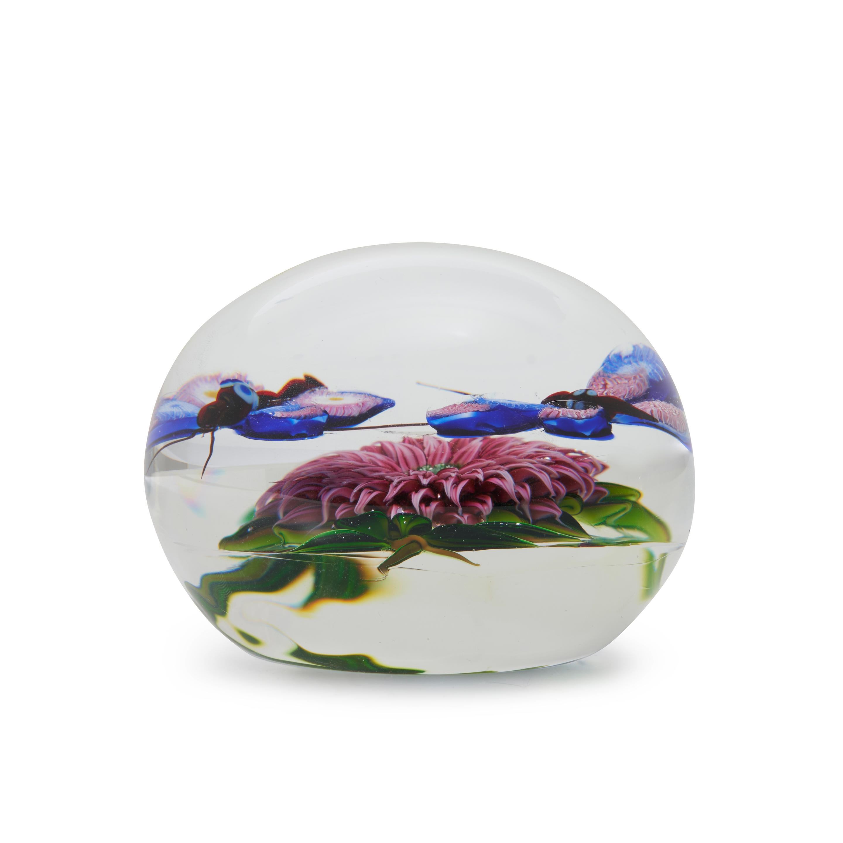 Debbie Tarsitano | PAPERWEIGHT WITH DAHLIA AND TWO BUTTERFLIES (Late ...