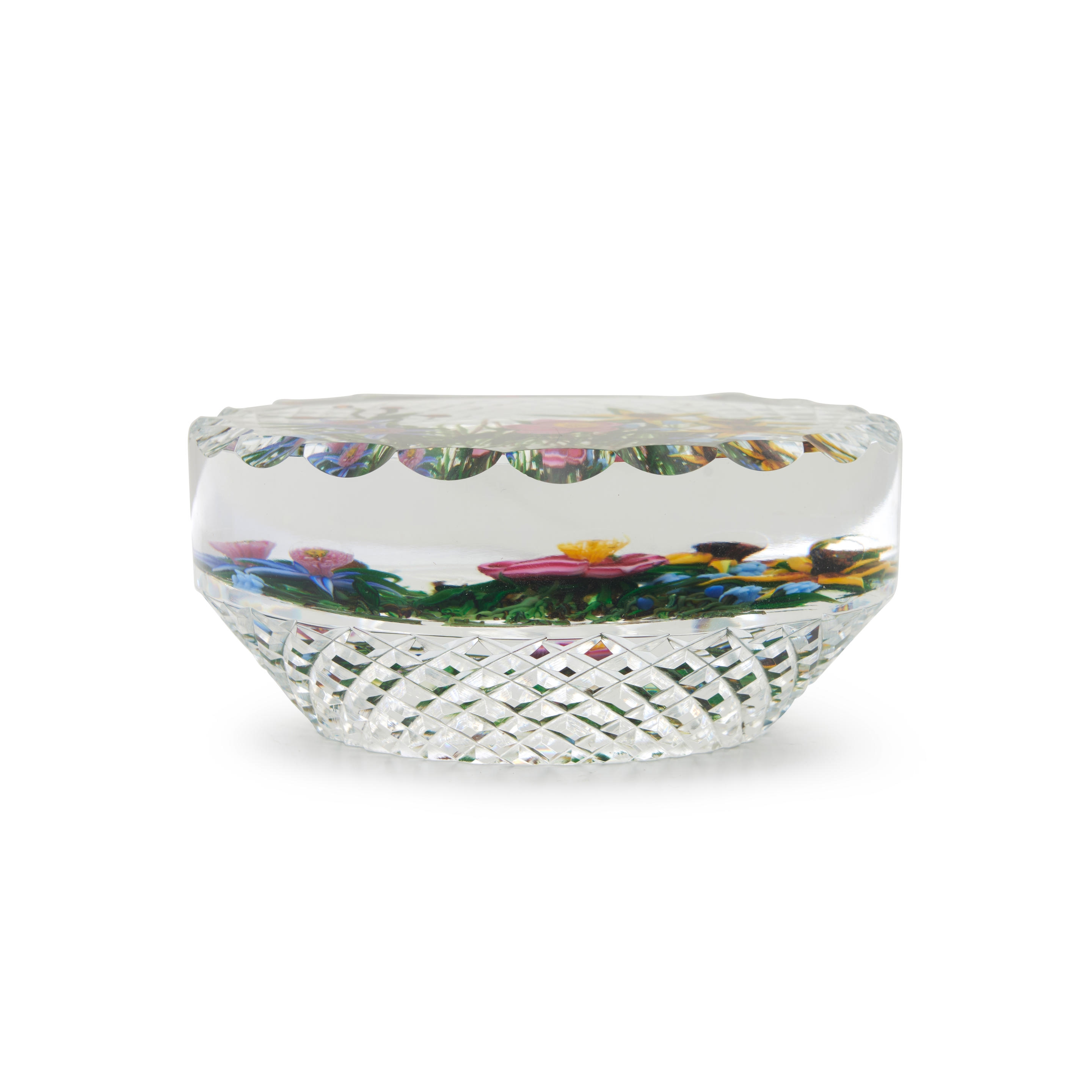 Debbie Tarsitano | FACETED AND ETCHED PAPERWEIGHT WITH FLOWERS (86 ...