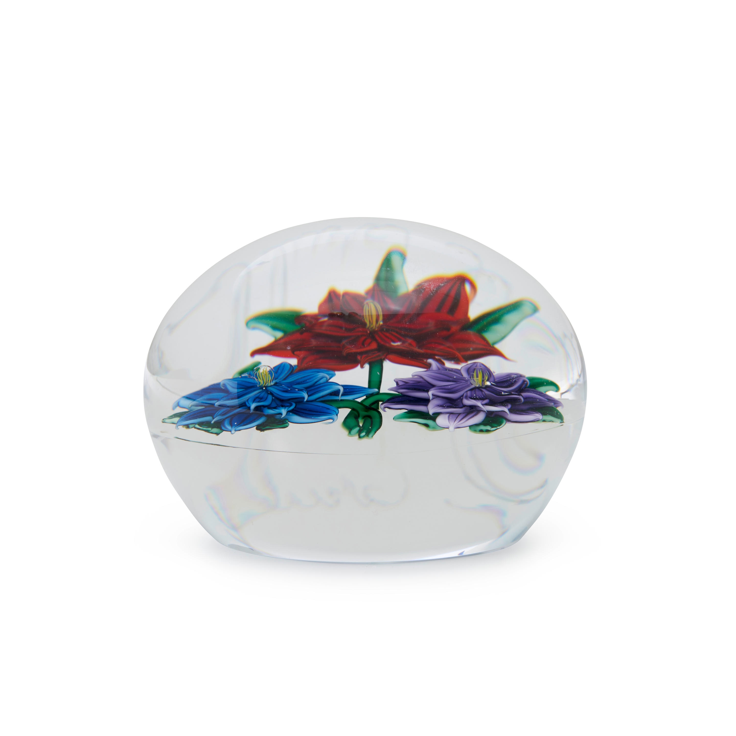 Randall Grubb | PAPERWEIGHT WITH THREE DAHLIAS (89) | MutualArt