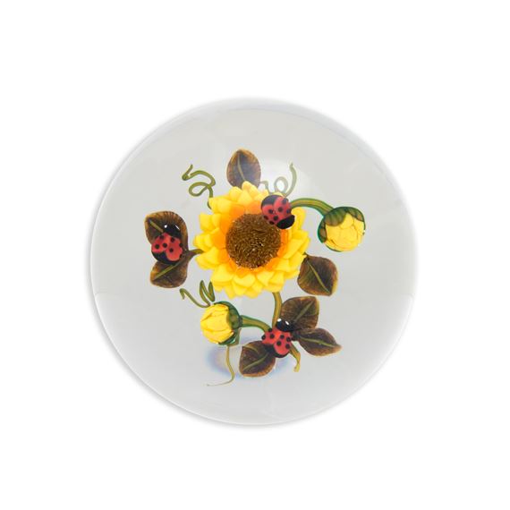 Ken Rosenfeld | PAPERWEIGHT WITH FLOWERS AND LADYBUGS (99) | MutualArt
