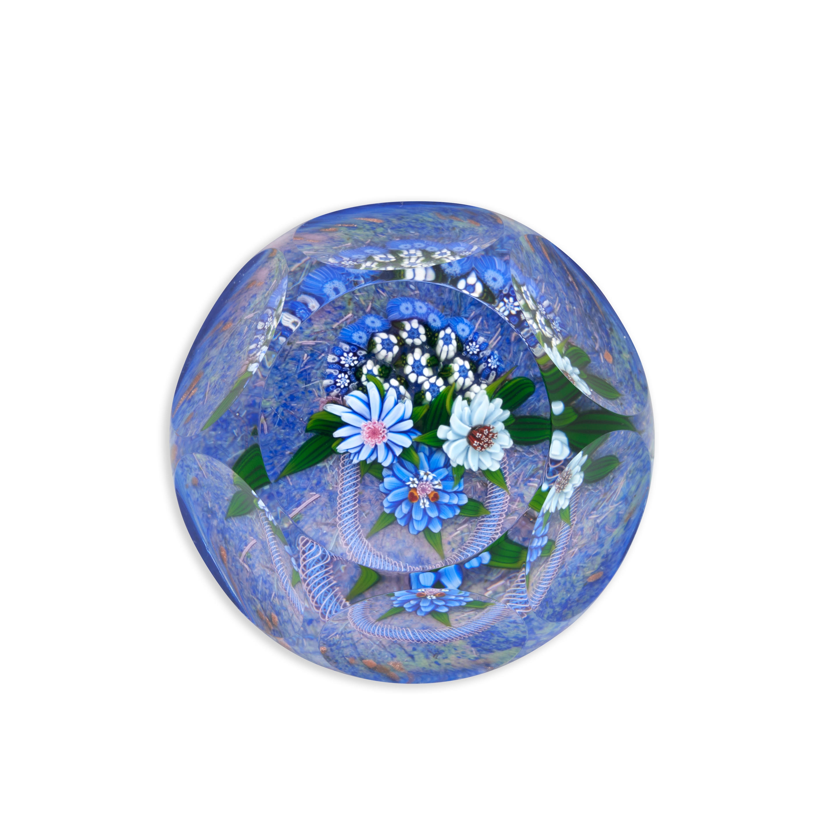 Debbie Tarsitano | PAPERWEIGHT WITH BASKET OF FLOWERS ON A MOTTLED ...