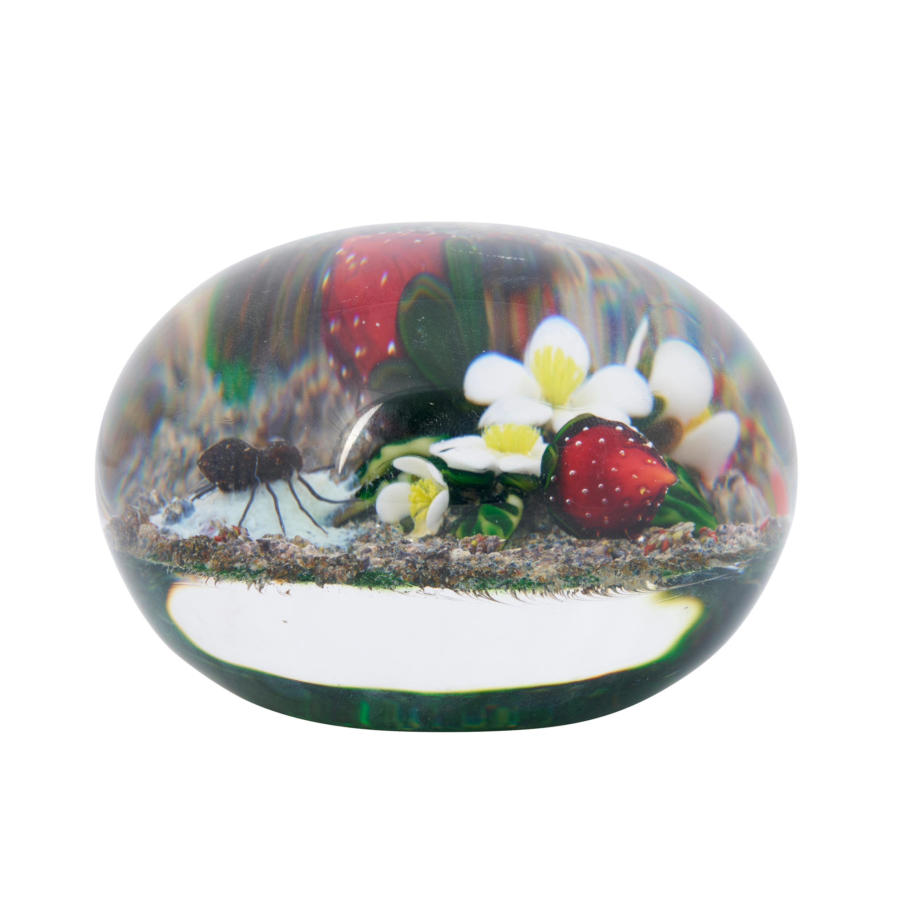 Delmo Tarsitano | PAPERWEIGHT WITH STRAWBERRIES AND SPIDER ON SANDY ...