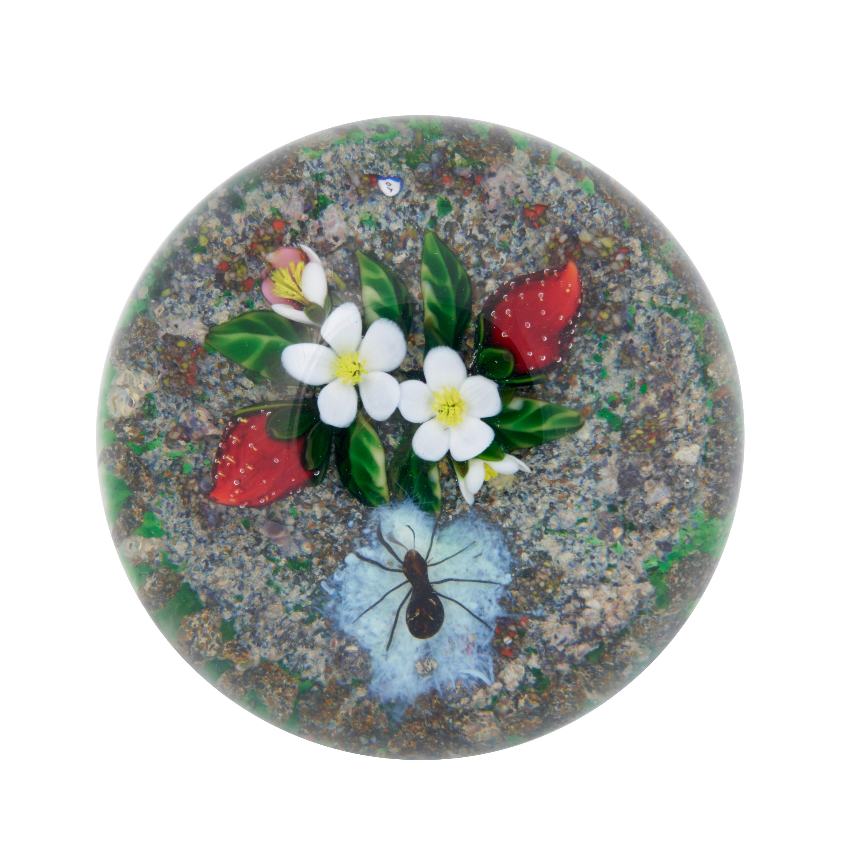 Delmo Tarsitano | PAPERWEIGHT WITH STRAWBERRIES AND SPIDER ON SANDY ...
