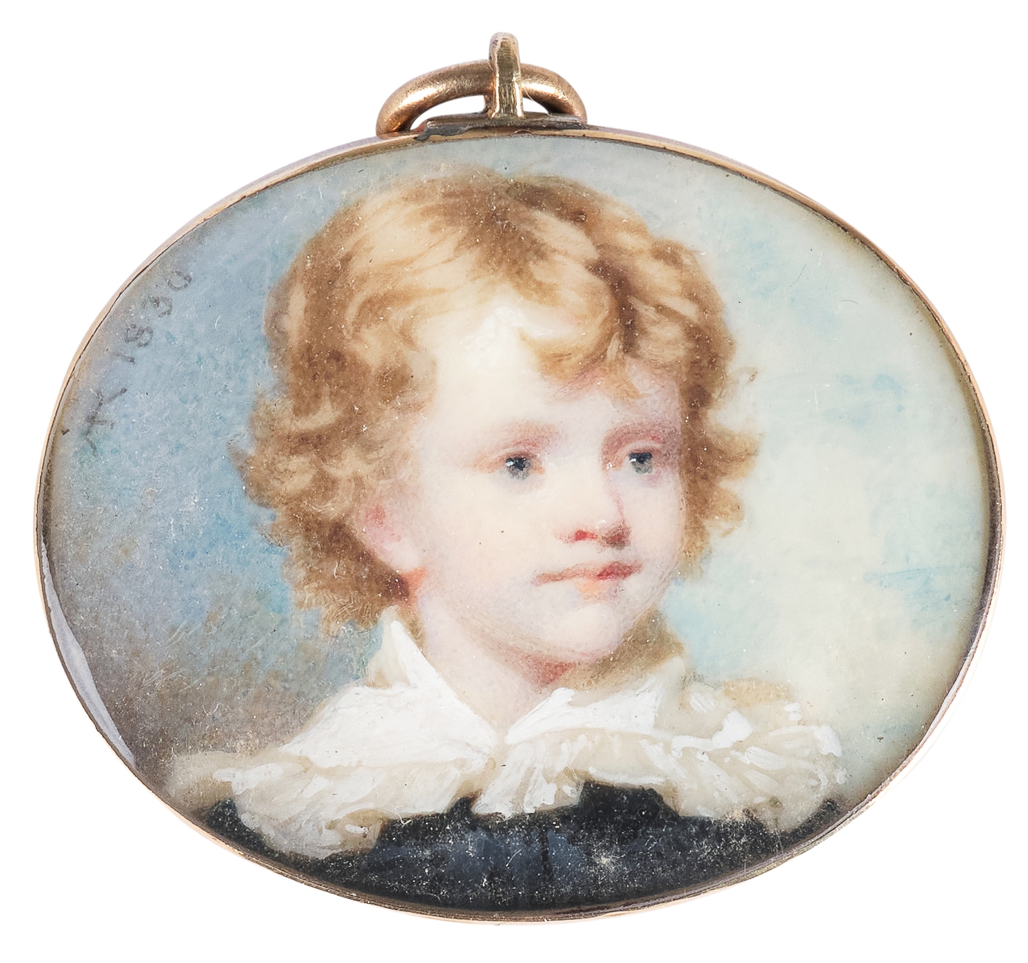 Andrew Robertson | Portrait eines Knaben mit blauer Weste und weissem ...