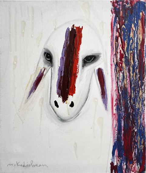 Menashe Kadishman | Sheep in white background | MutualArt