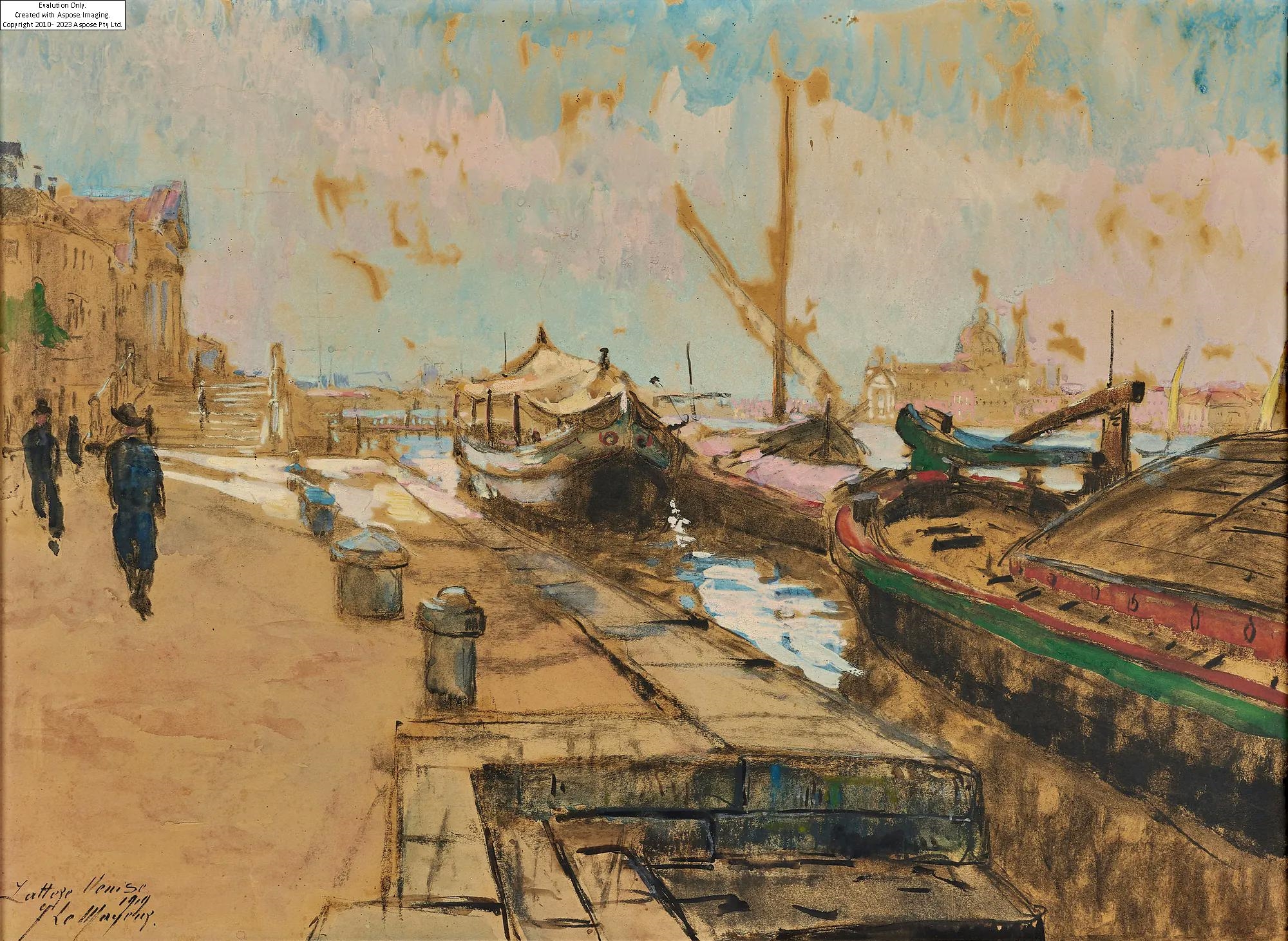 Adrien Jean Le Mayeur de Merprés | Quai des Zattere à Venise, 1919 ...