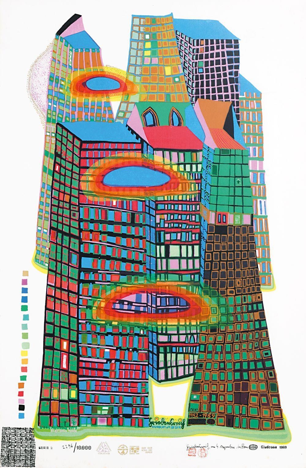 Friedensreich Hundertwasser | Good Morning City - Bleeding Town | MutualArt