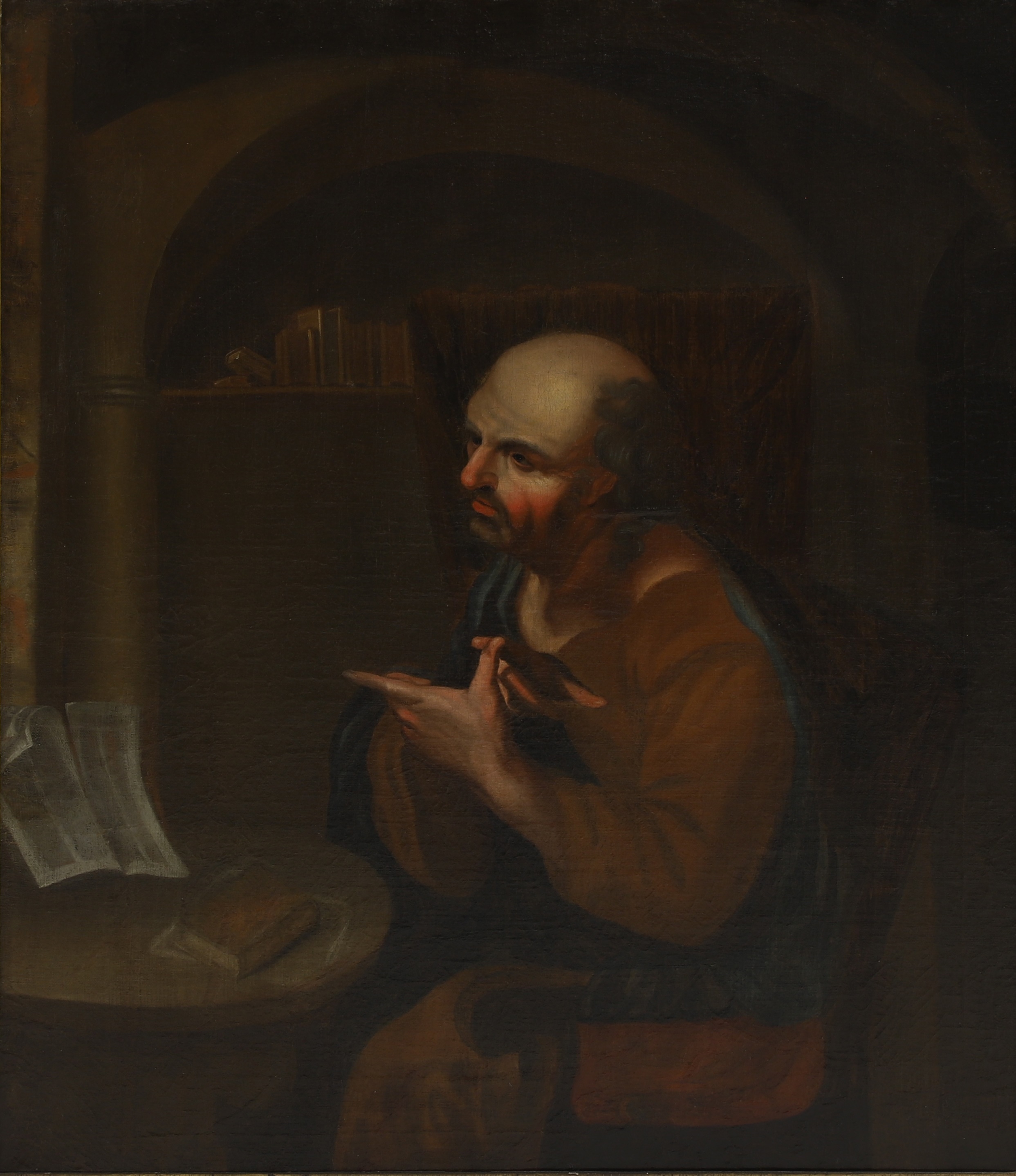 Italian School, 17th Century | A portrait of a philosopher in his study ...