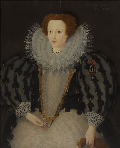 Sir William Segar | Portrait of a lady of the Vavasour family, half ...