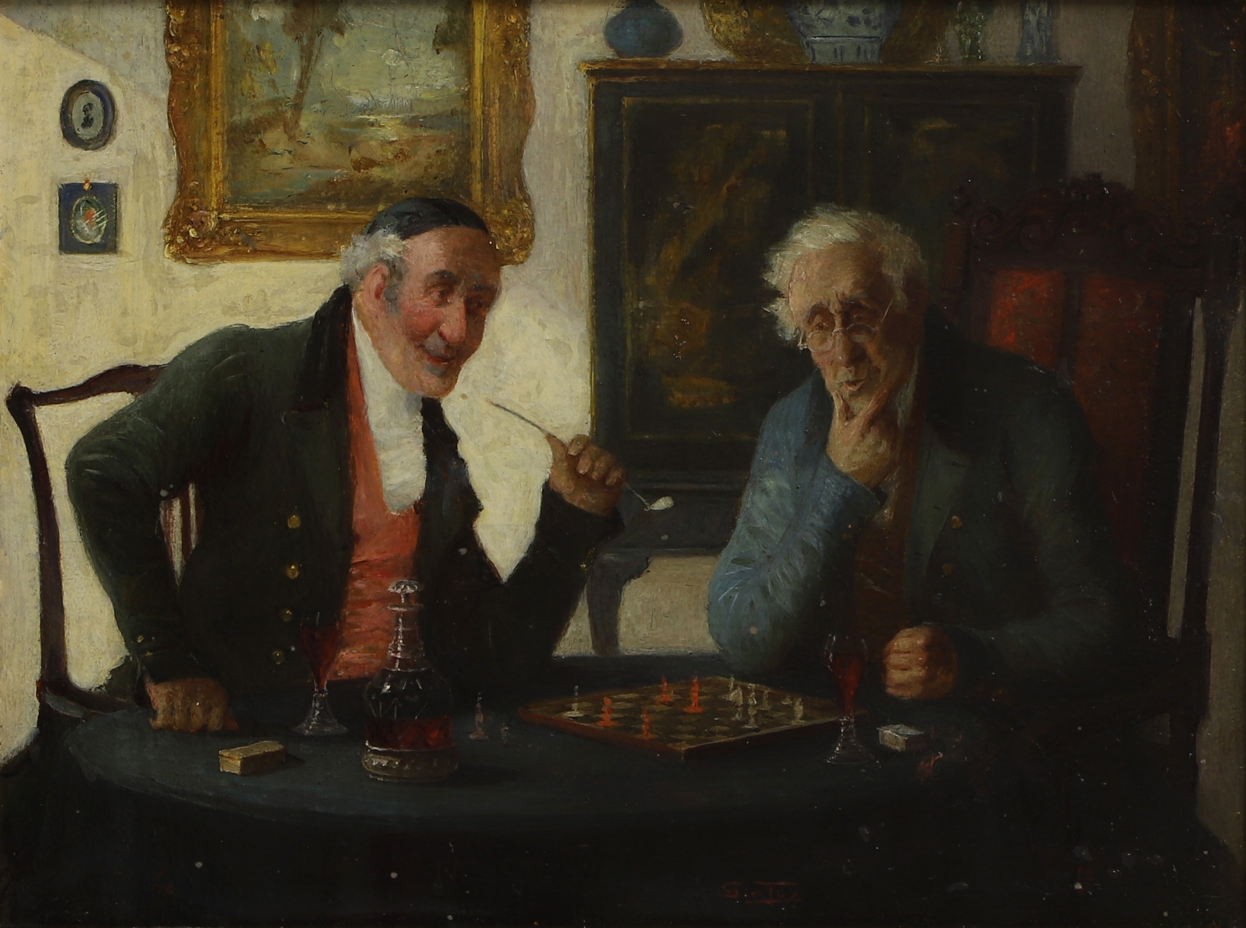 George Fox | Playing chess | MutualArt