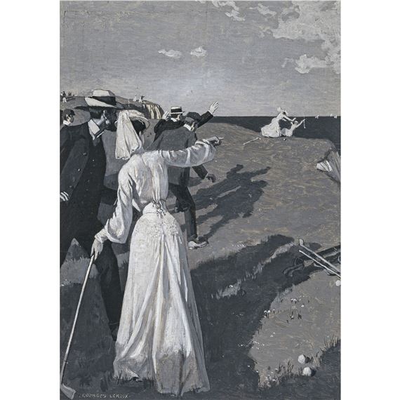 Georges Paul Leroux | Golfers on the cliffs | MutualArt