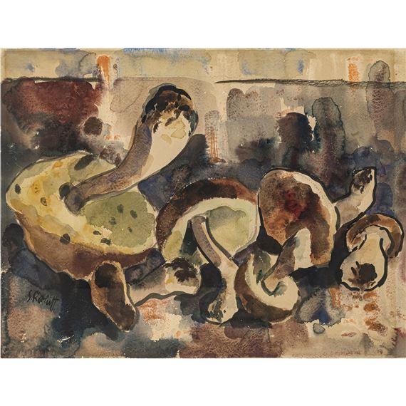 Karl Schmidt-Rottluff | Rottluff - Still life with mushrooms | MutualArt