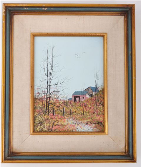 J. L. Egenstafer | JOHN EGENSTAFER LANDSCAPE OIL ON BOARD (1943) | MutualArt