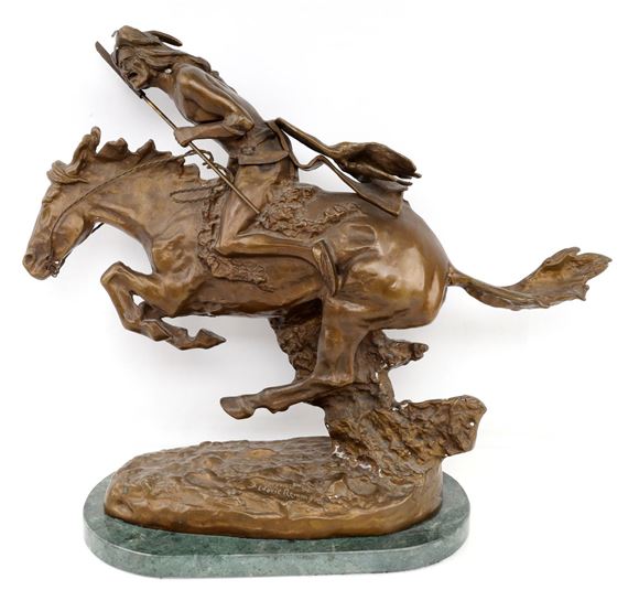 Frederic Remington | FREDERIC REMINGTON COWBOY ON HORSE REPRO SCULPTURE ...