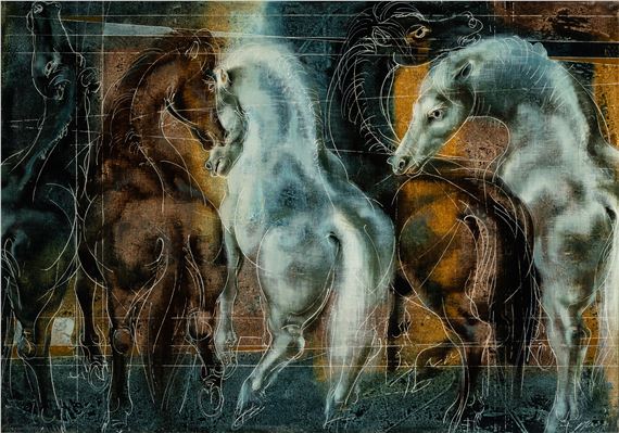 Hans Erni | Fünf Pferde (1971) | MutualArt